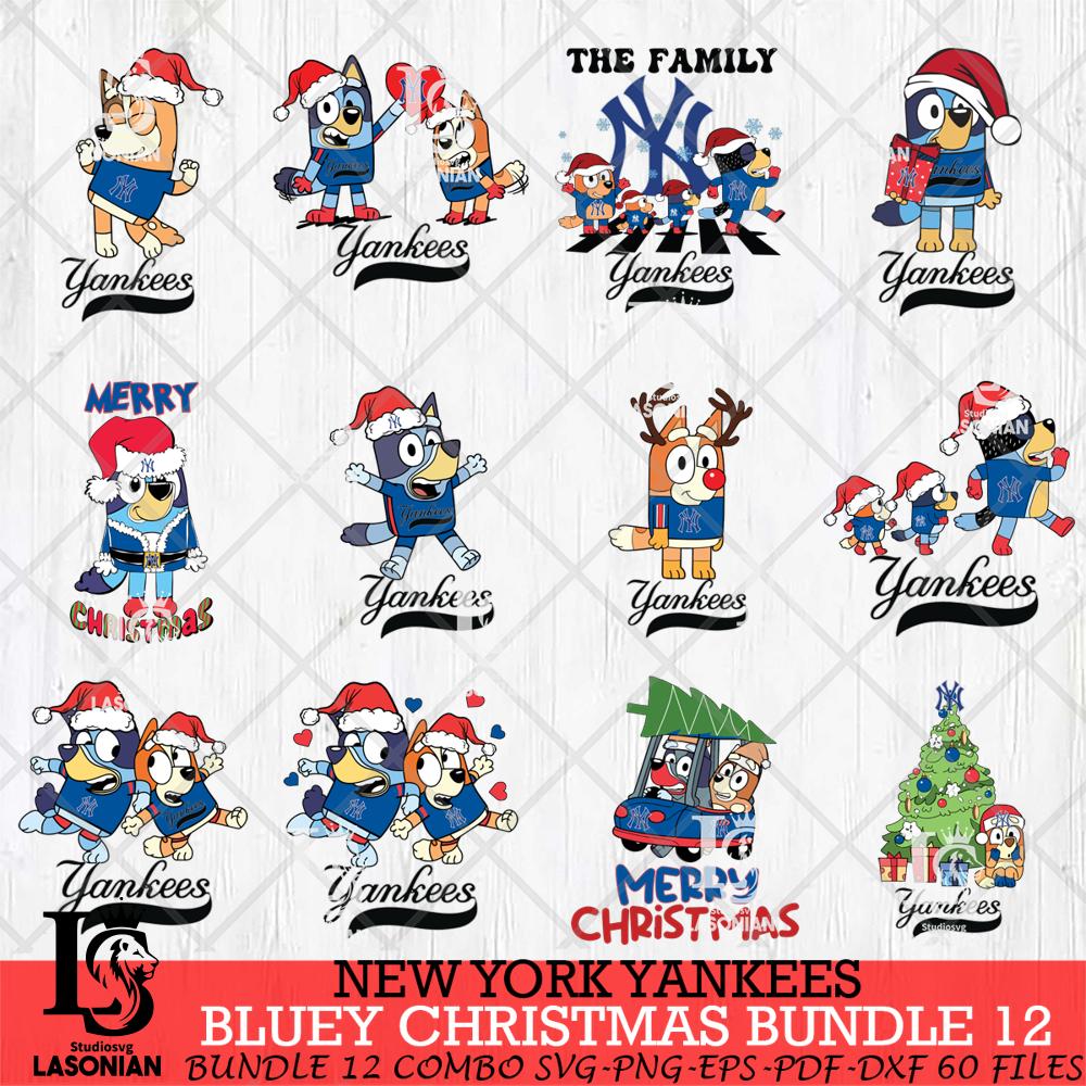 New York Yankees Bluey Happy Christmas Bundle 12 – lasoniansvg