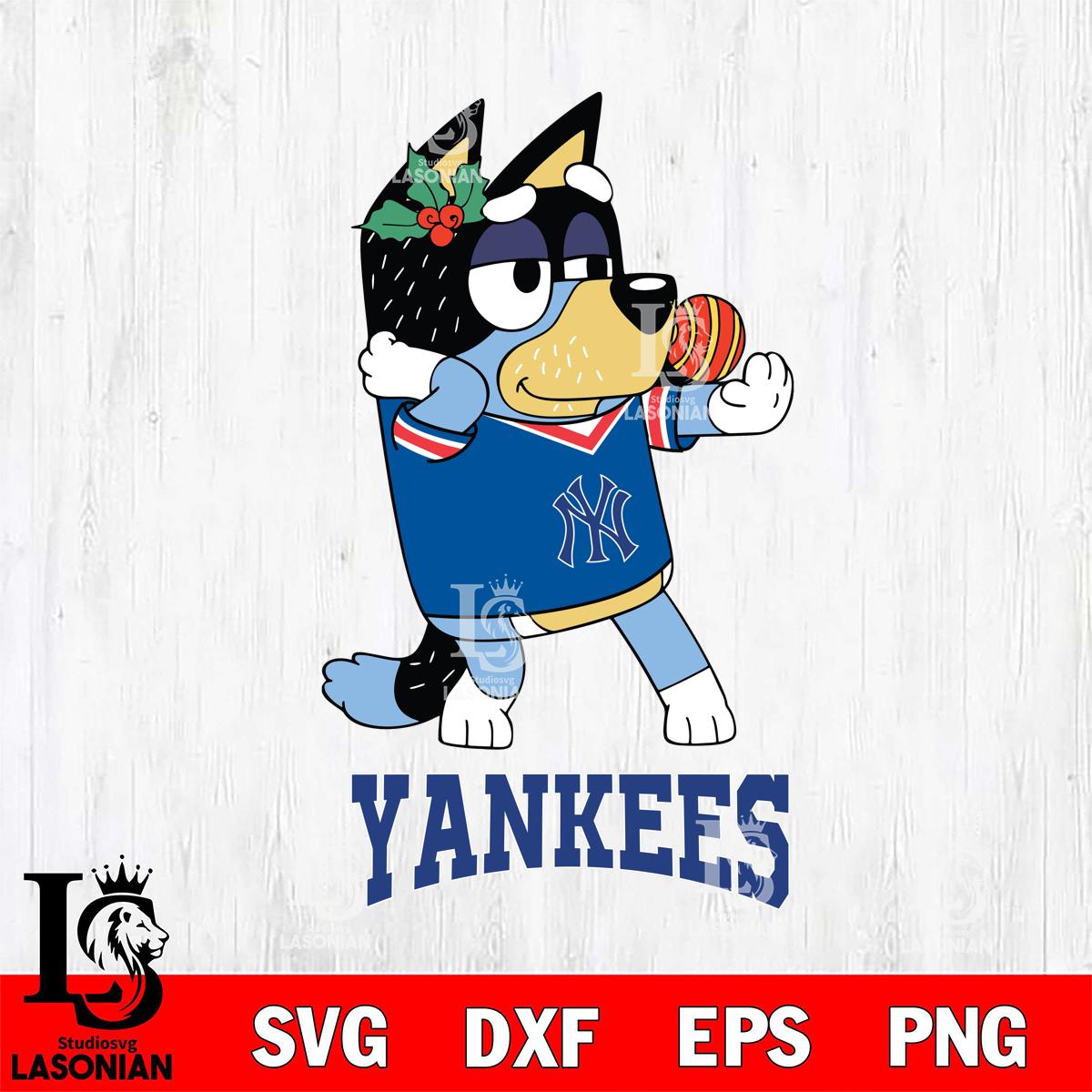 New York Yankees Christmas Bluey Bandit Heeler – lasoniansvg