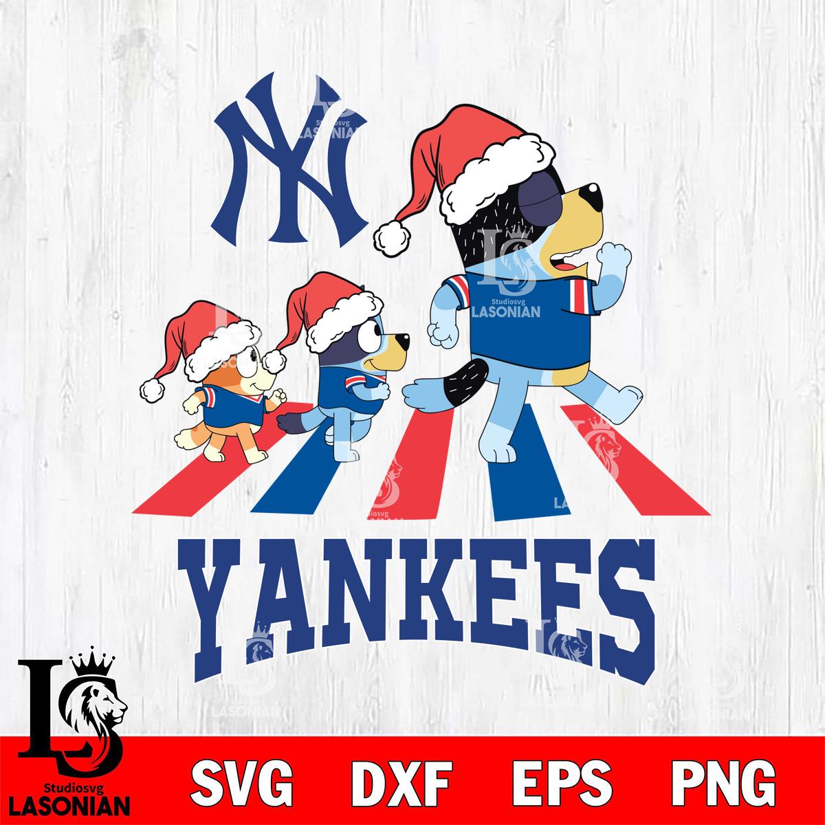 New York Yankees Christmas Family Bluey Walking – lasoniansvg