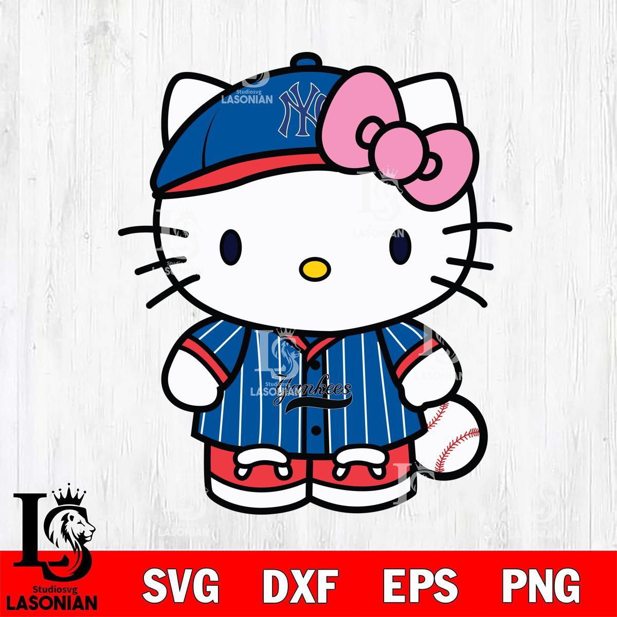 New York Yankees Hello Kitty Pink Bow – lasoniansvg