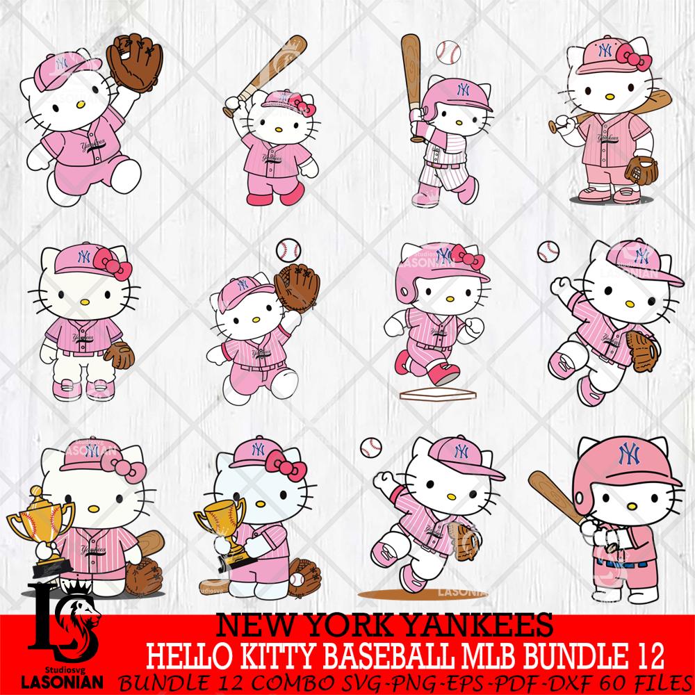 New York Yankees Hello Kitty Player Baseball MLB Bundle 12 – lasoniansvg