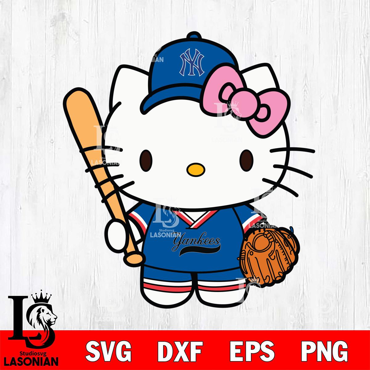 New York Yankees Pink Hello Kitty Cute – lasoniansvg