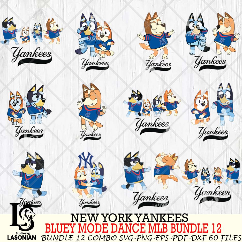 New York Yankees Bluey Dance MLB Bundle 12 SVG – lasoniansvg
