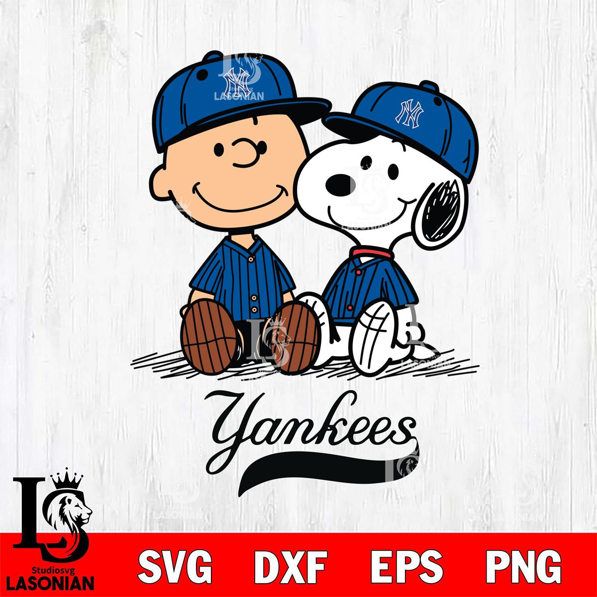New York Yankees snoopy and charlie brown sit baseball – lasoniansvg