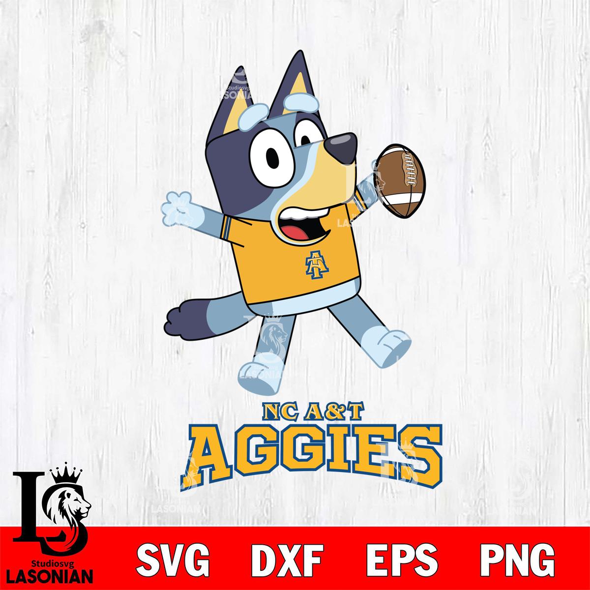 North Carolina A&T Bluey Sport Football – lasoniansvg