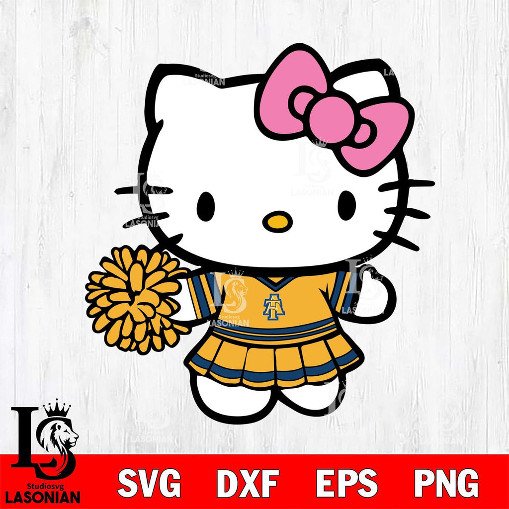 North Carolina A&T Hello Kitty Cheerleader 8 – lasoniansvg