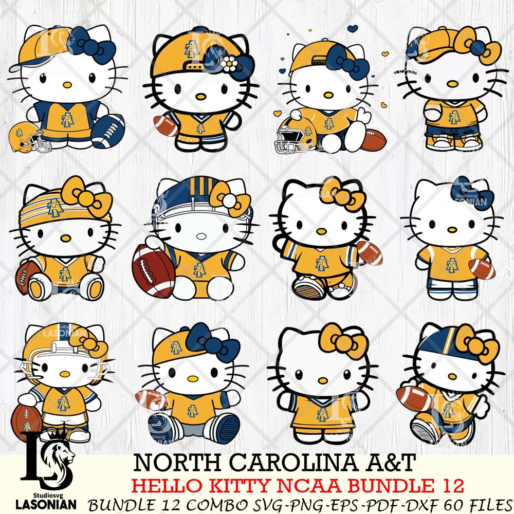 North Carolina A&T Hello Kitty NCAA Bundle 12 SVG – lasoniansvg
