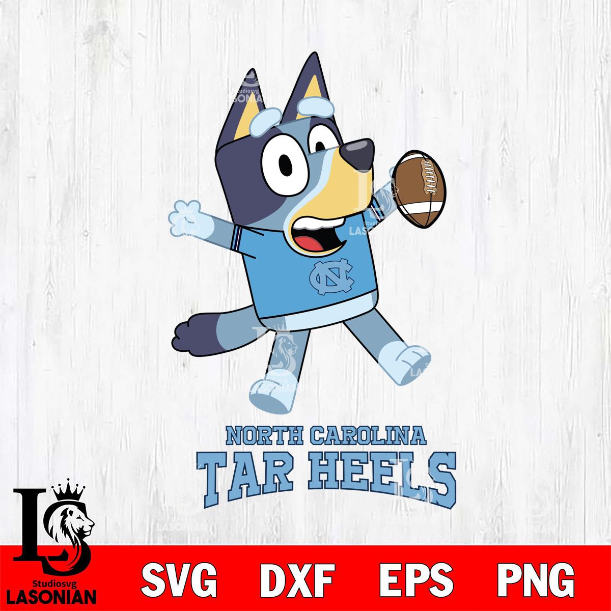 North Carolina Tar Heels Bluey Sport Football – lasoniansvg