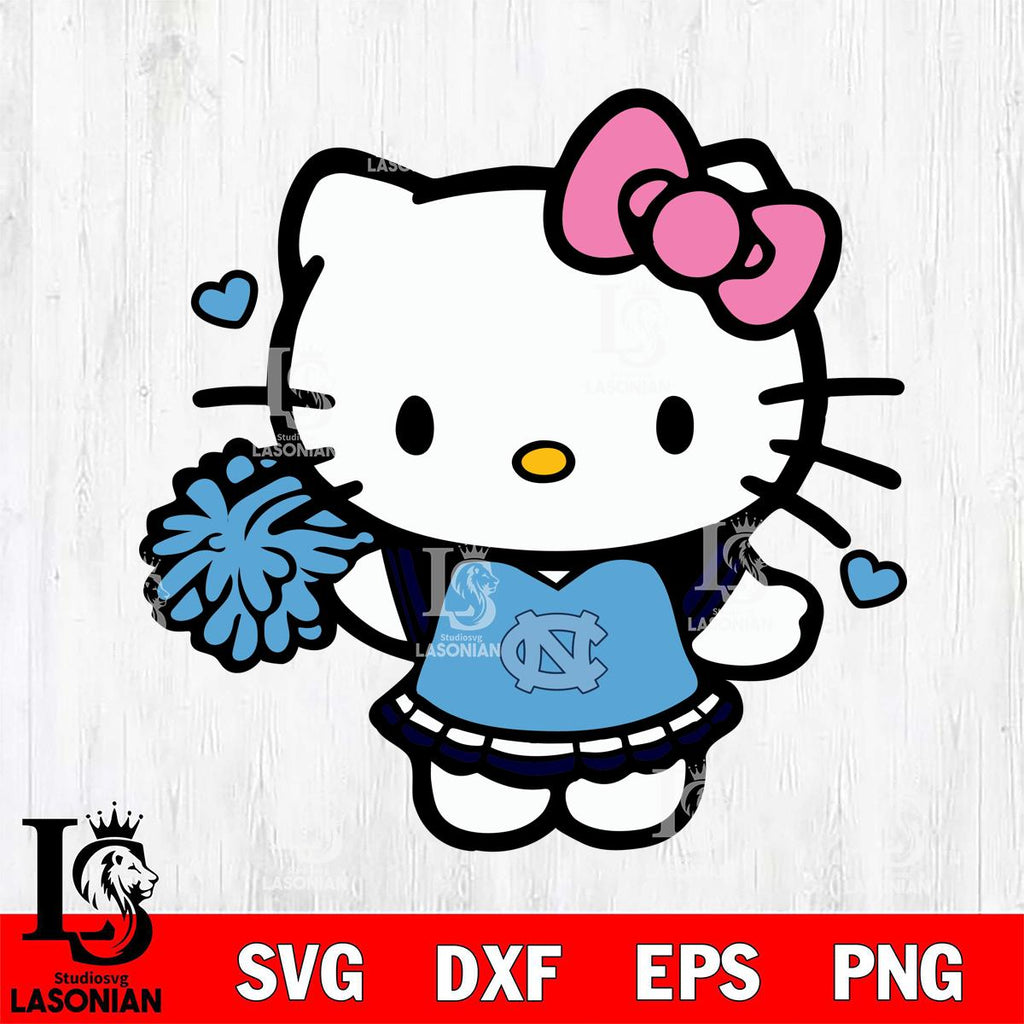 North Carolina Tar Heels Hello Kitty Cheerleader 6 – lasoniansvg