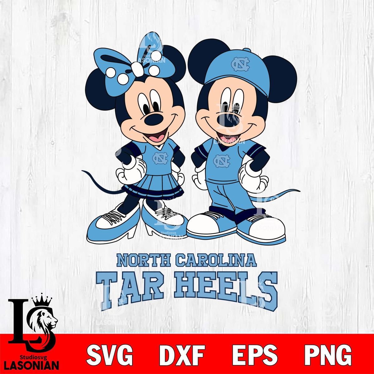 North Carolina Tar Heels Mickey Minnie Mouse rugby ball – lasoniansvg