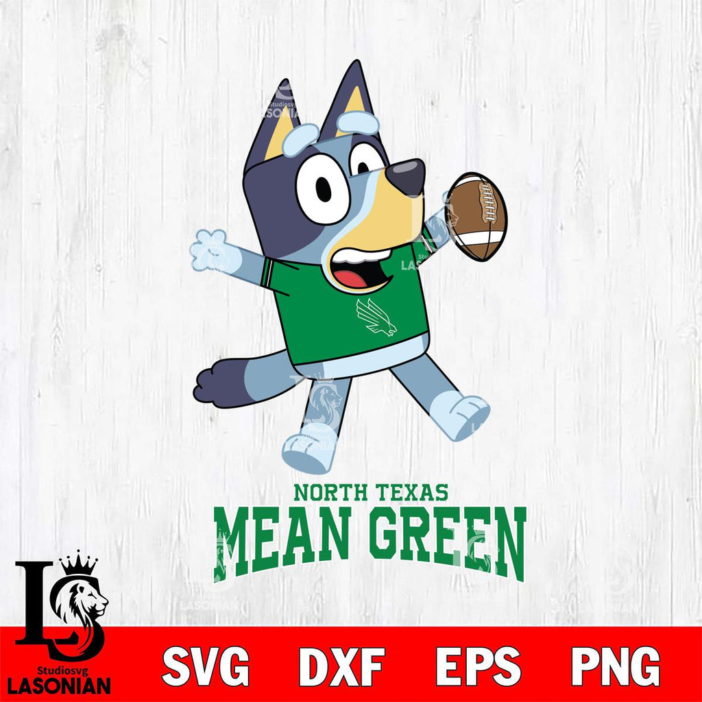 North Texas Mean Green Bluey Sport Football – lasoniansvg