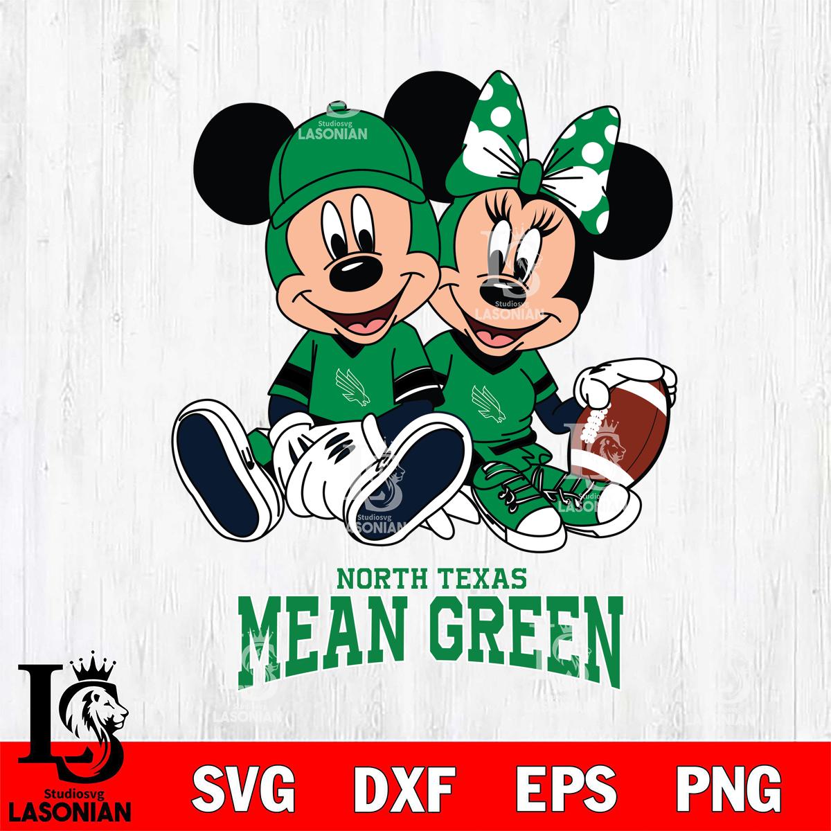 North Texas Mean Green Disney Mickey And Minnie Football – lasoniansvg