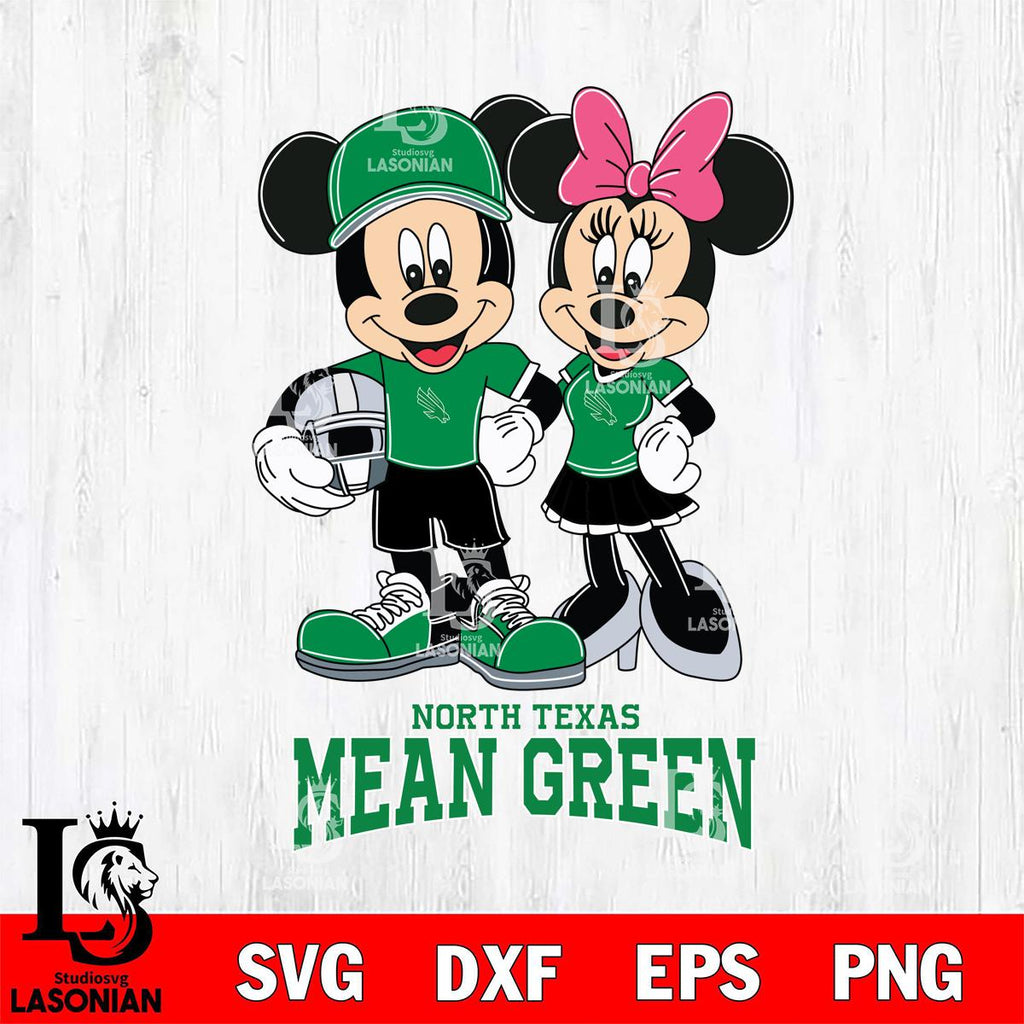 North Texas Mean Green Mickey Minnie Mouse Helmet – lasoniansvg
