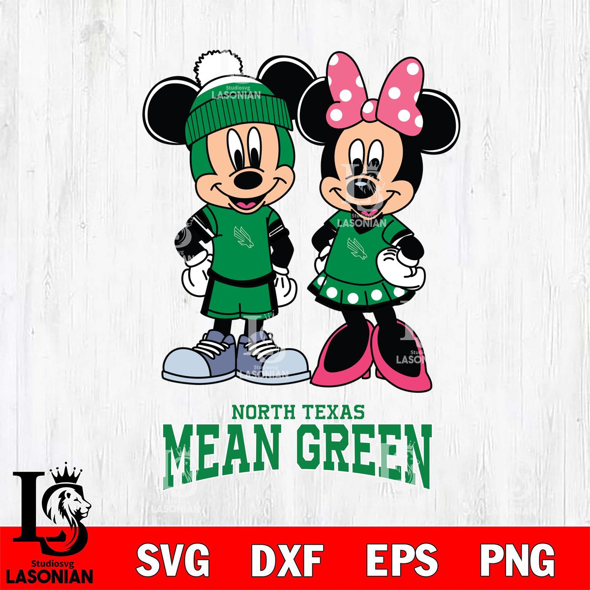North Texas Mean Green Mickey Minnie Mouse Pink – lasoniansvg