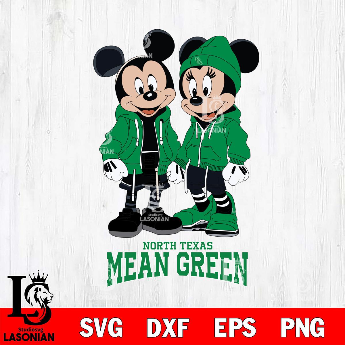 North Texas Mean Green Mickey Minnie Mouse Rugby – lasoniansvg