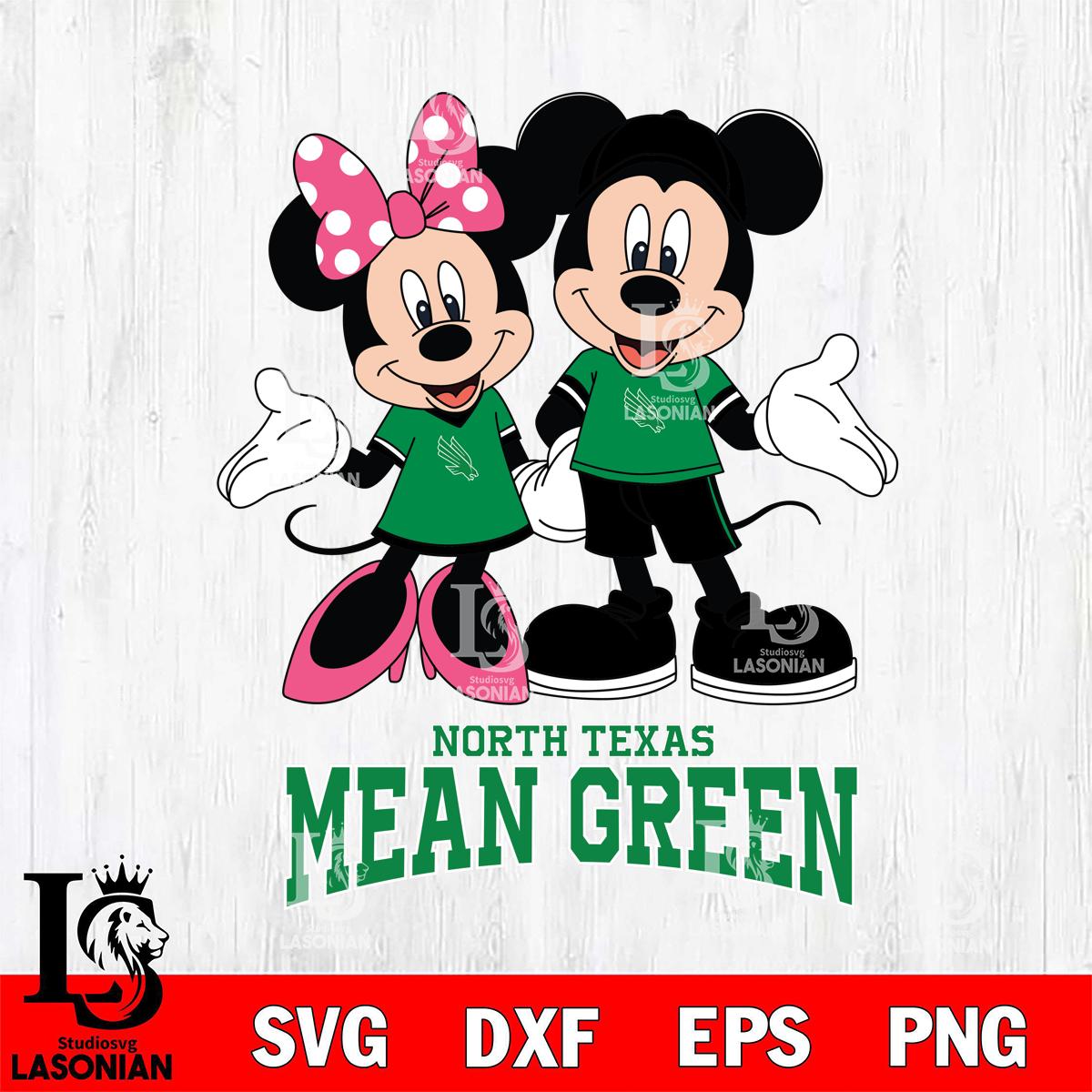 North Texas Mean Green Mickey Minnie Mouse Sport – lasoniansvg
