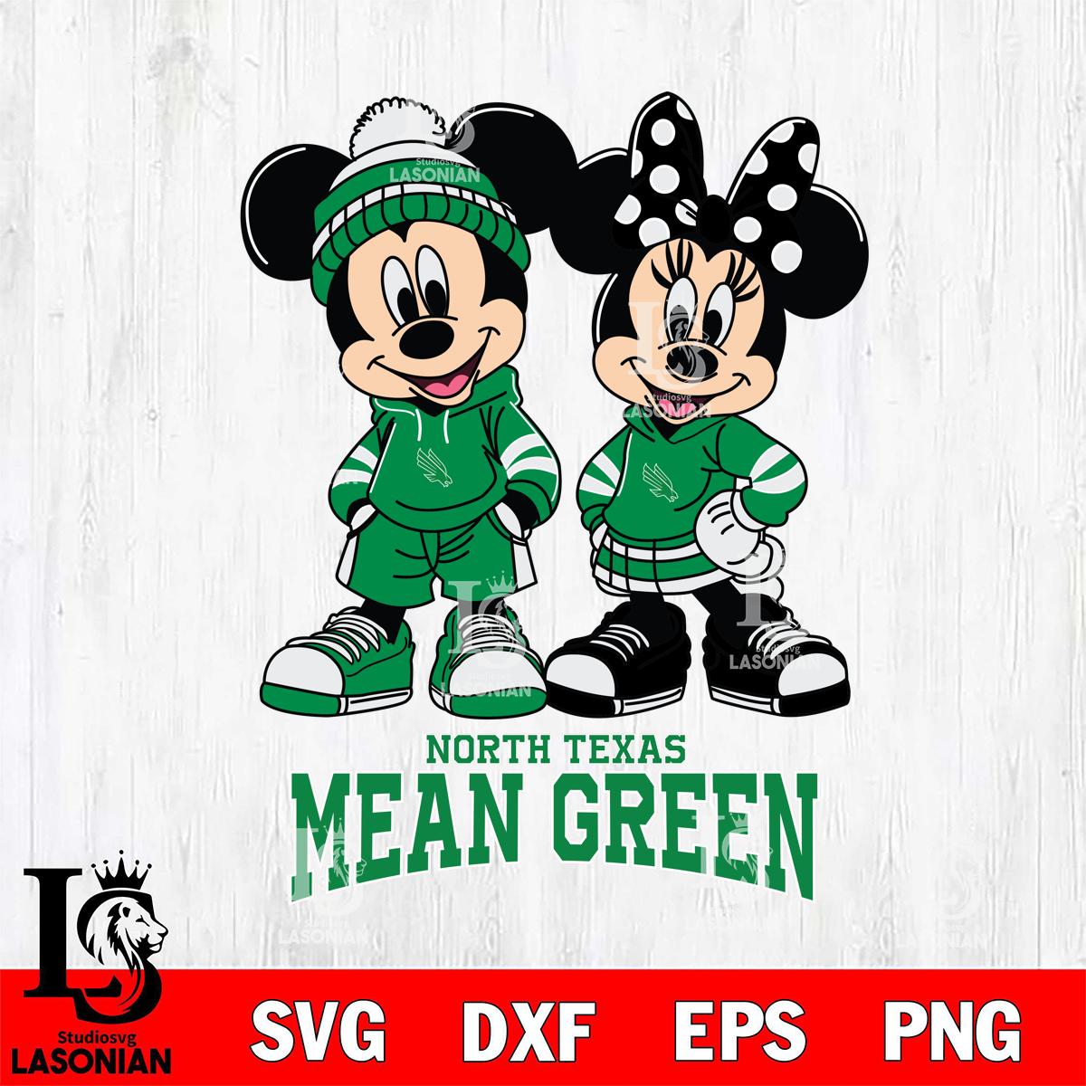 North Texas Mean Green Mickey Minnie Rugby Hoodie – lasoniansvg