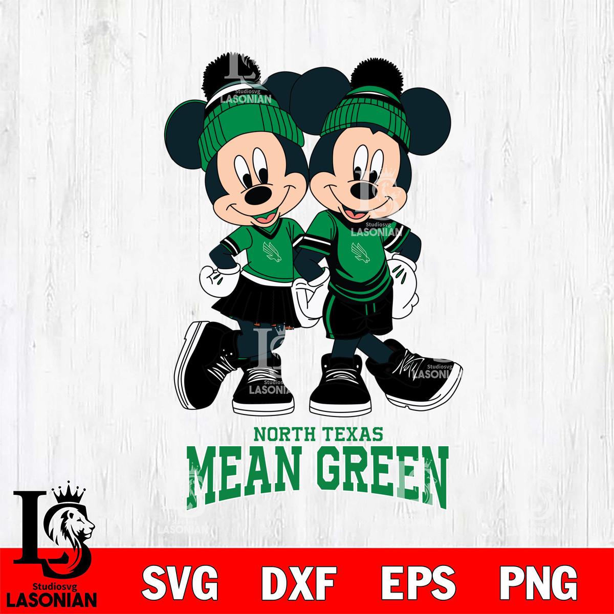 North Texas Mean Green Mickey Minnie Valentine Football – lasoniansvg