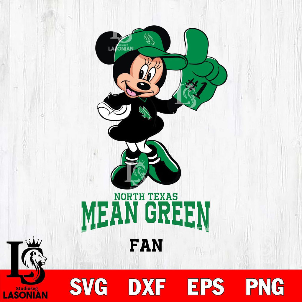 North Texas Mean Green #1 Fan Minnie Mouse – lasoniansvg