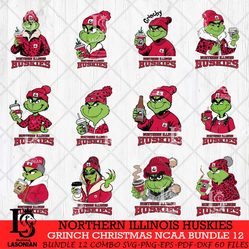 Northern Illinois Huskies Grinch Christmas NCAA Bundle 12 – lasoniansvg