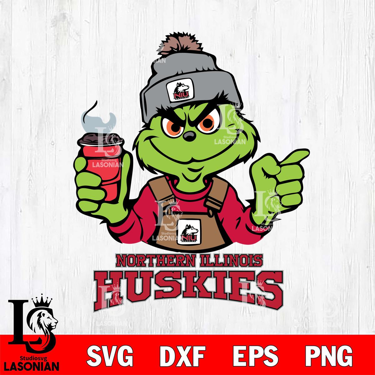 Northern Illinois Huskies Grinch with coffee – lasoniansvg