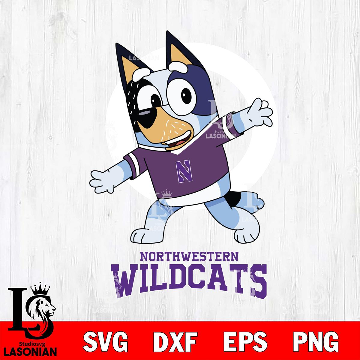 Northwestern Wildcats Bandit Heeler Rugby – lasoniansvg