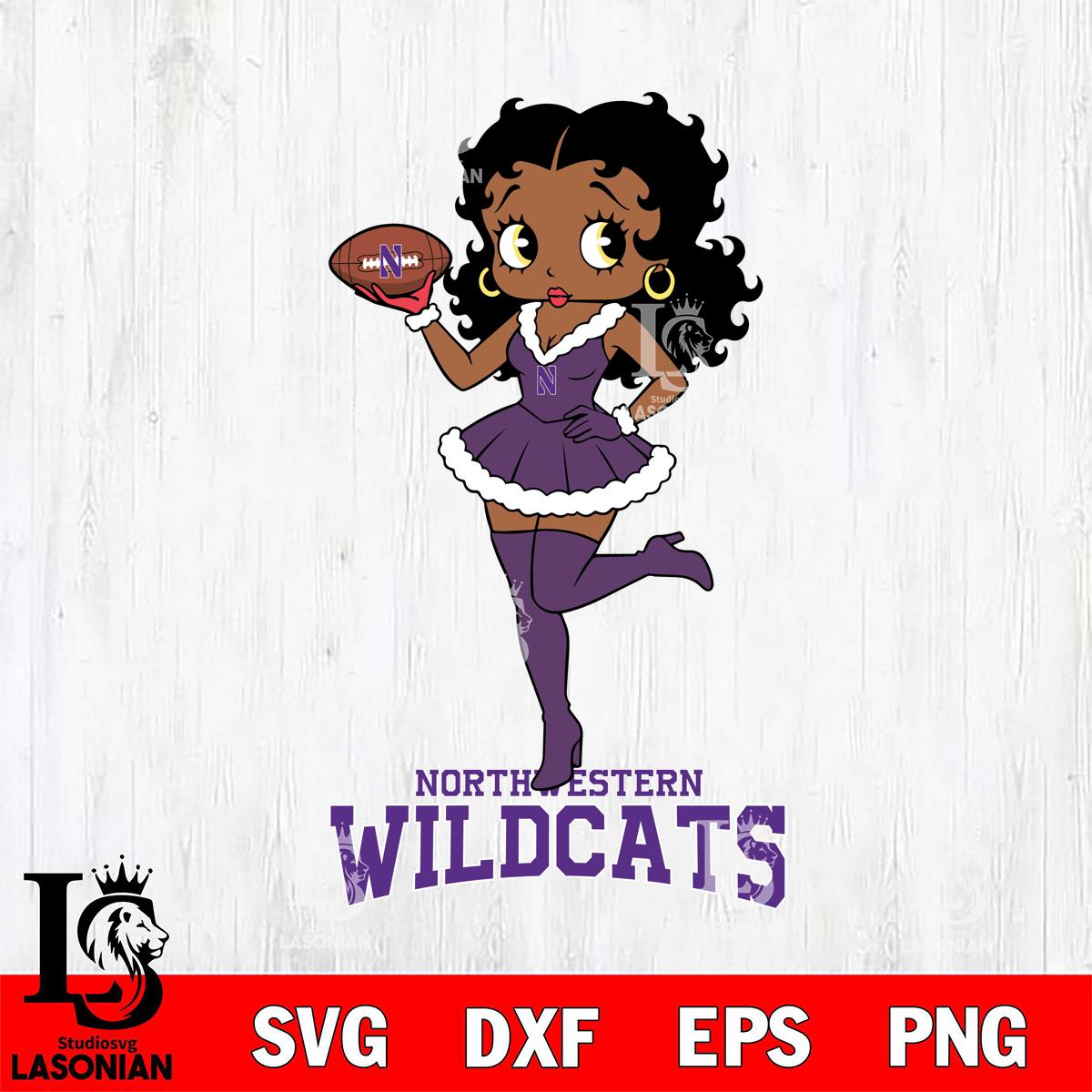 Northwestern Wildcats Betty Boop Christmas Rugby – lasoniansvg