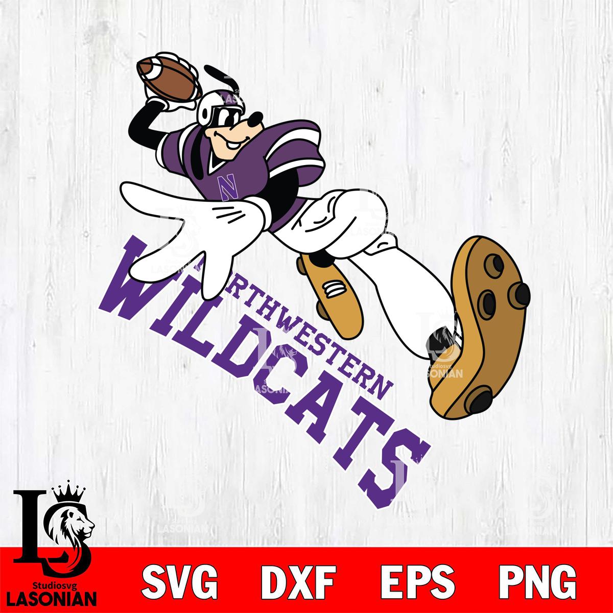 Northwestern Wildcats Goofy rugby player – lasoniansvg