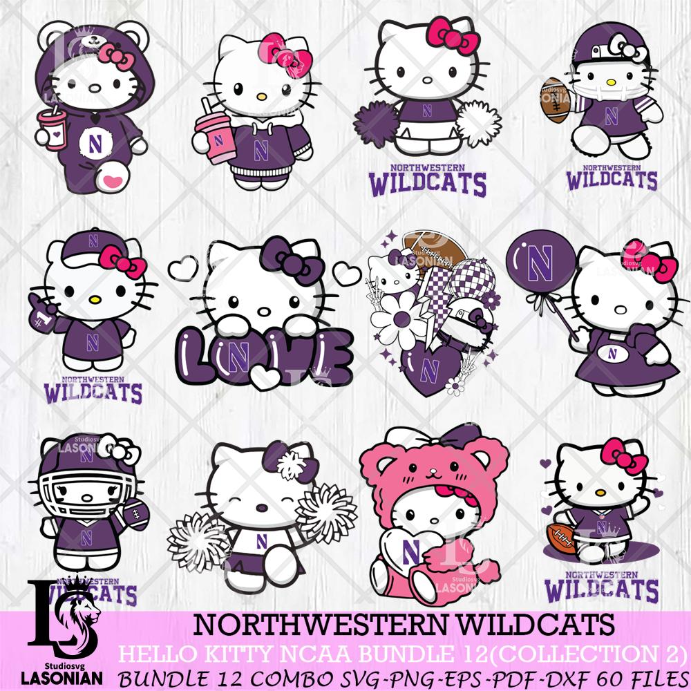 Northwestern Wildcats Hello Kitty Bundle 12 SVG – lasoniansvg