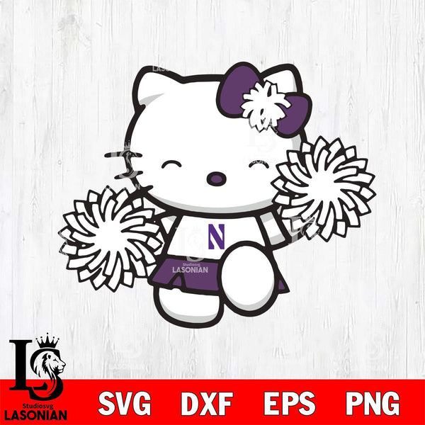 Northwestern Wildcats Hello Kitty Cheerleader – lasoniansvg