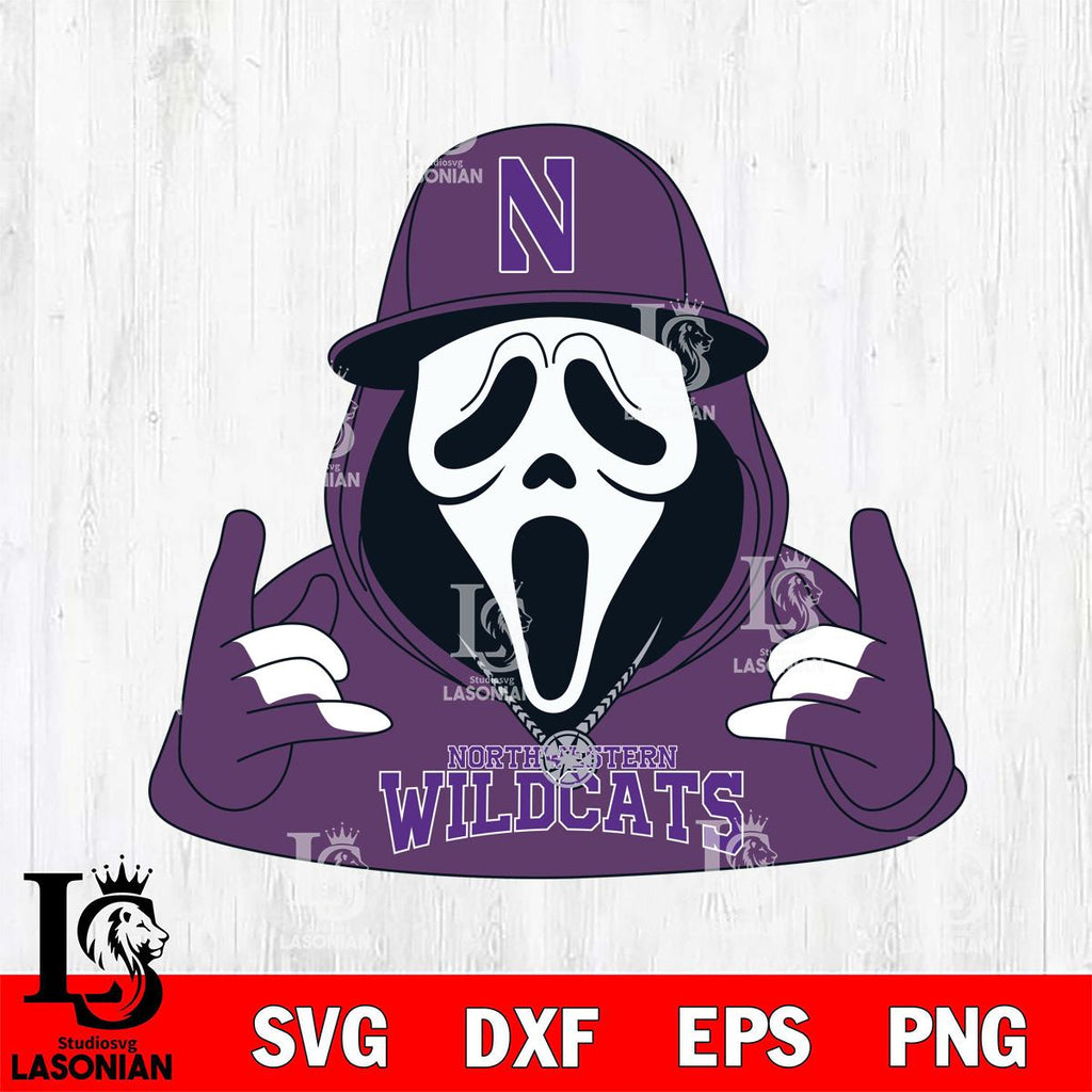 Northwestern Wildcats Horror Character Ghostface Sport – lasoniansvg