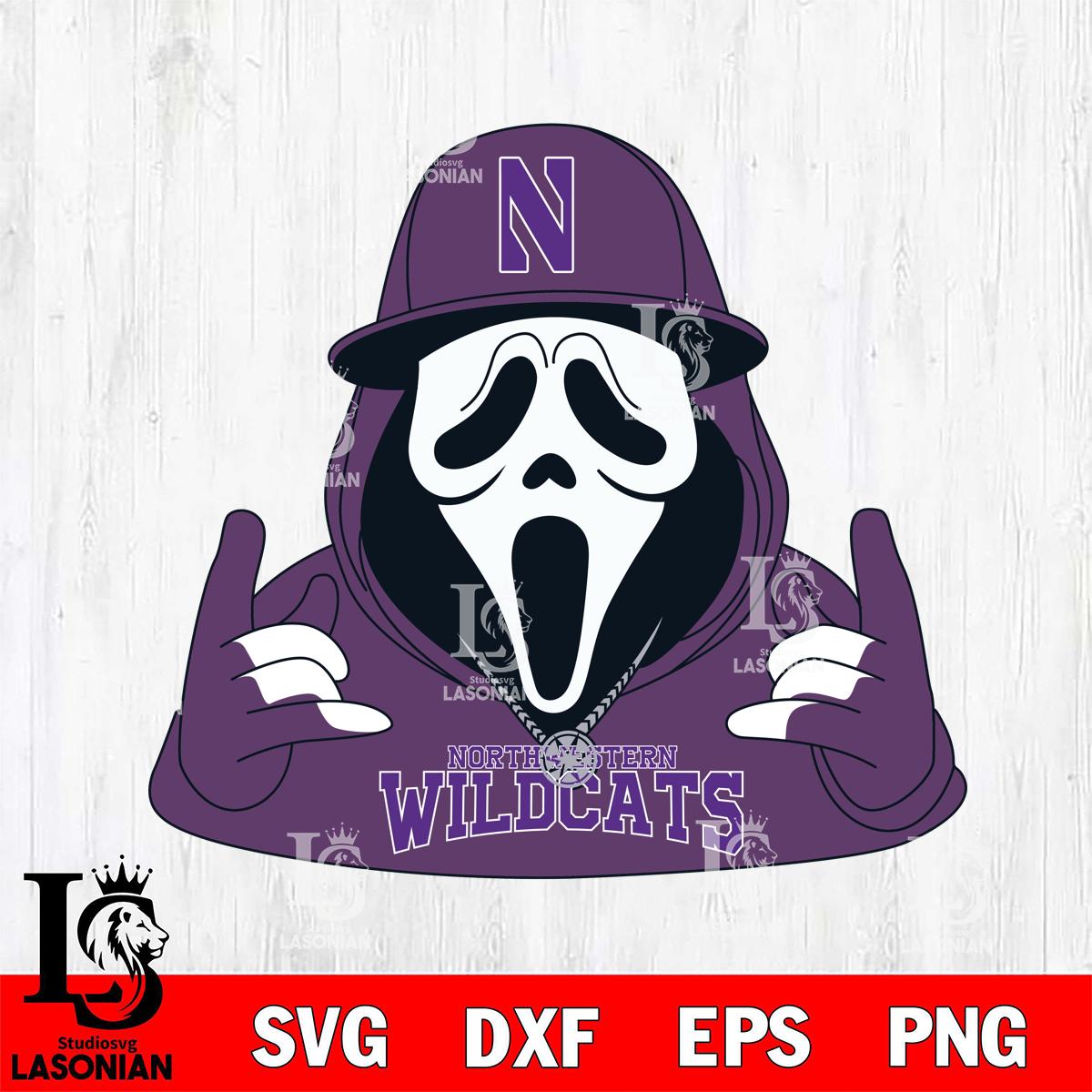 Northwestern Wildcats Horror Character Ghostface Sport – lasoniansvg