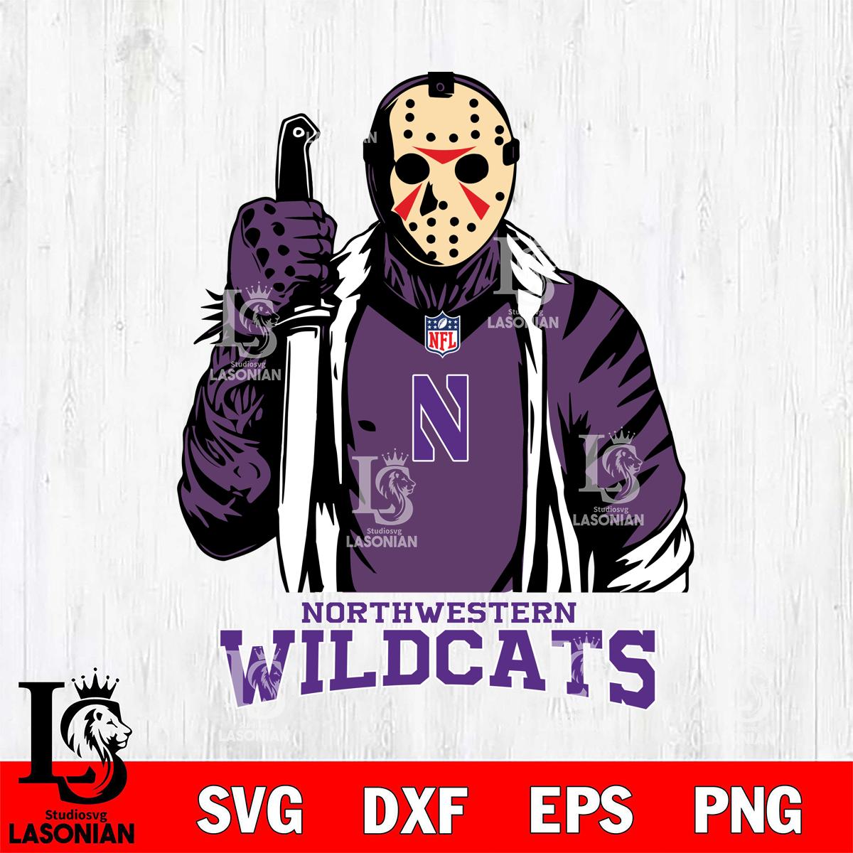 Northwestern Wildcats Jason Voorhees Horror 3 – lasoniansvg