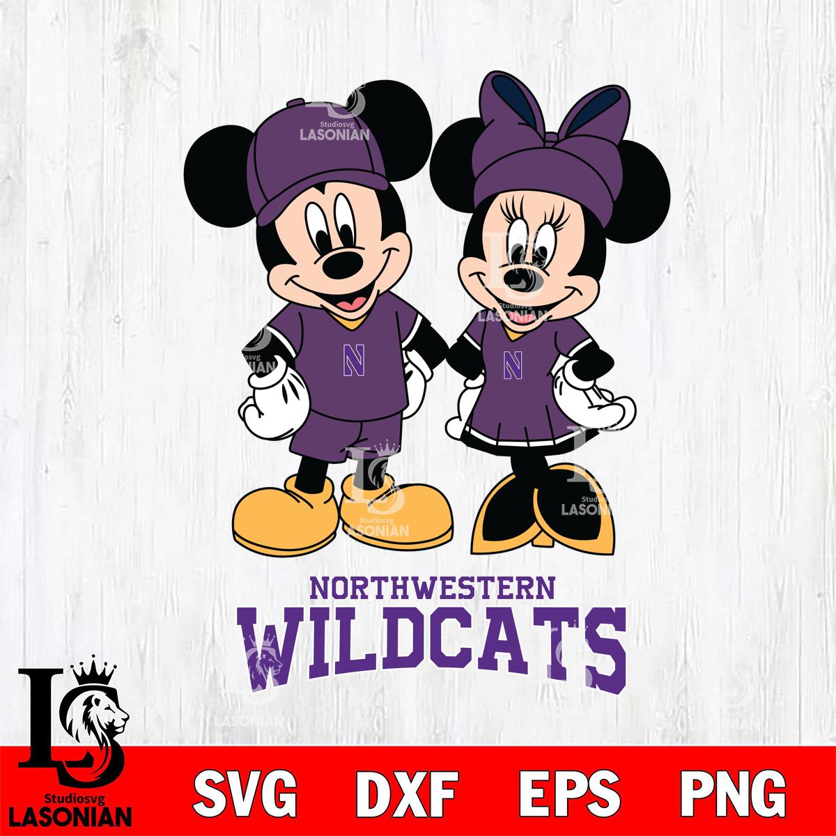 Northwestern Wildcats Mickey Minnie Rugby – lasoniansvg