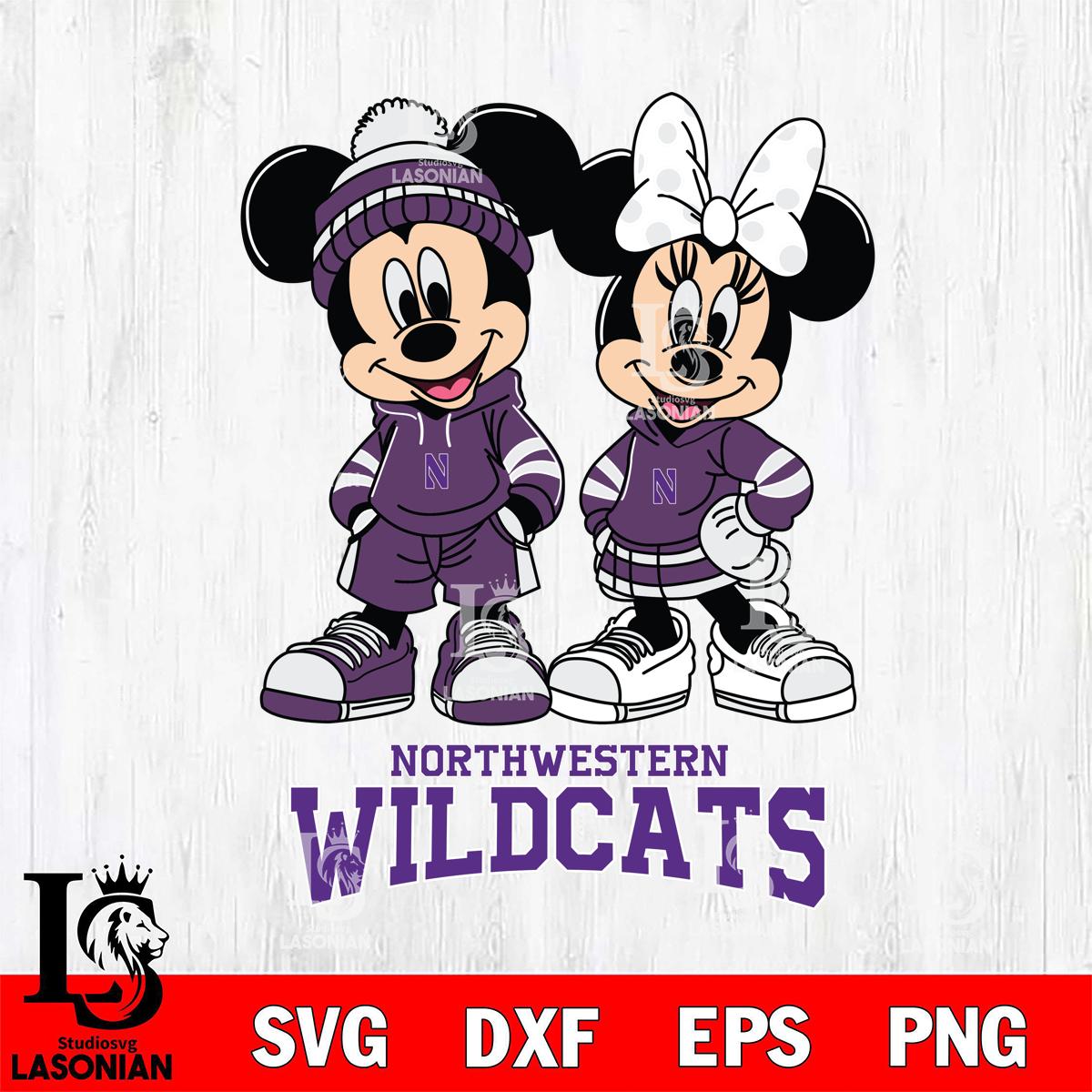 Northwestern Wildcats Mickey Minnie Rugby Hoodie – lasoniansvg