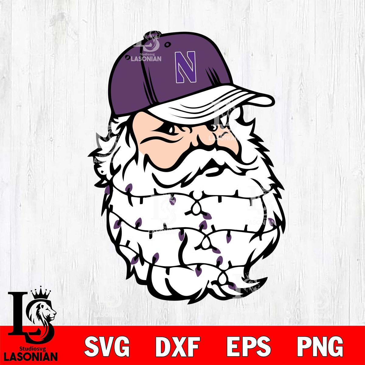 Northwestern Wildcats Santa Claus Face – lasoniansvg