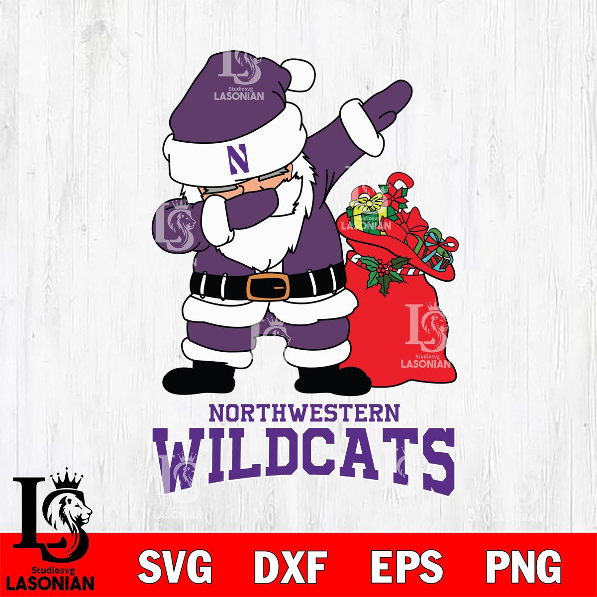 Northwestern Wildcats Santa Dabbing Christmas – lasoniansvg