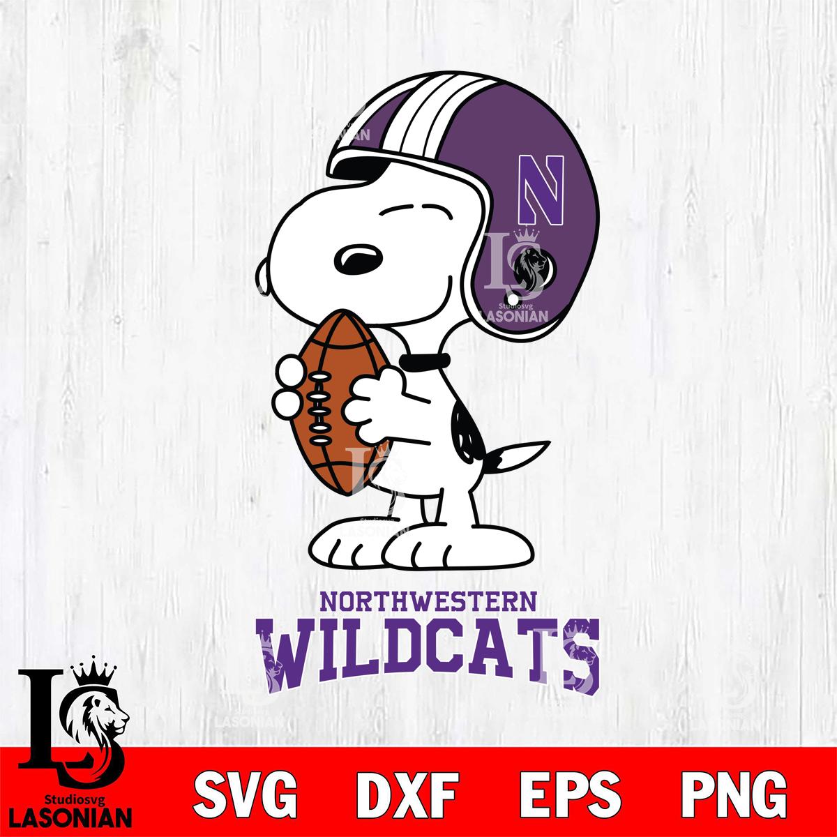 Northwestern Wildcats Snoopy Rugby – lasoniansvg