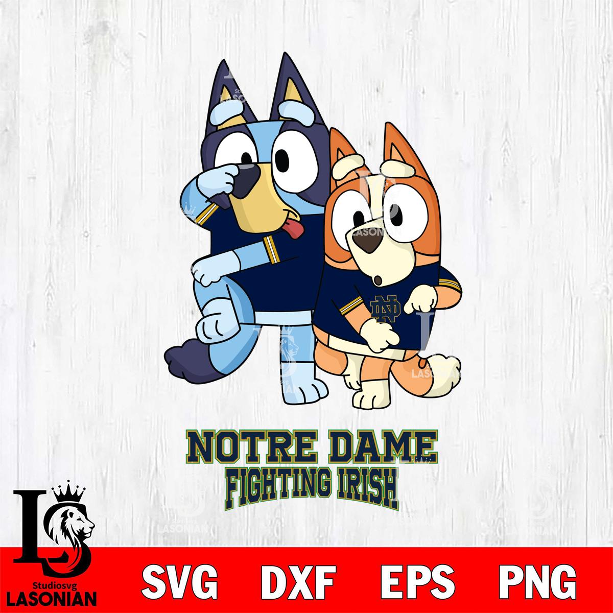 Notre Dame Fighting Irish Bluey & Bingo – lasoniansvg