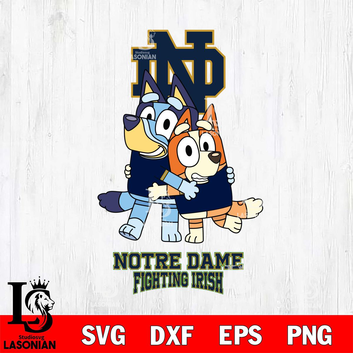 Notre Dame Fighting Irish Bluey & Bingo 3 – lasoniansvg
