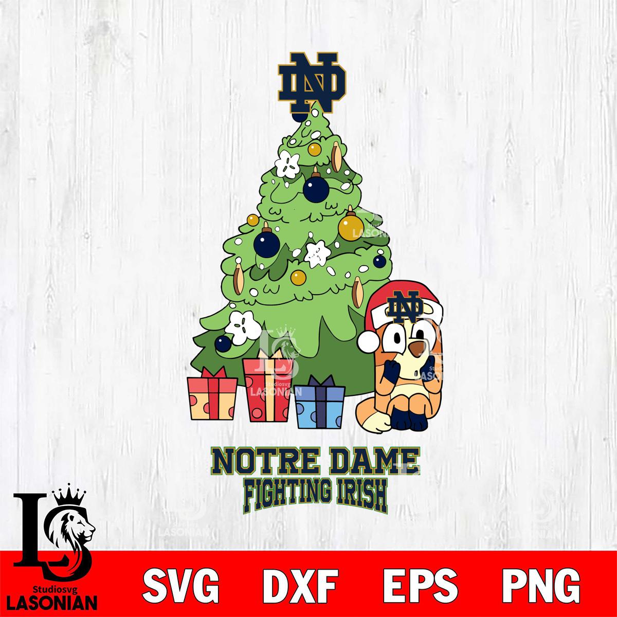 Notre Dame Fighting Irish Bluey Chilli Christmas Tree – lasoniansvg