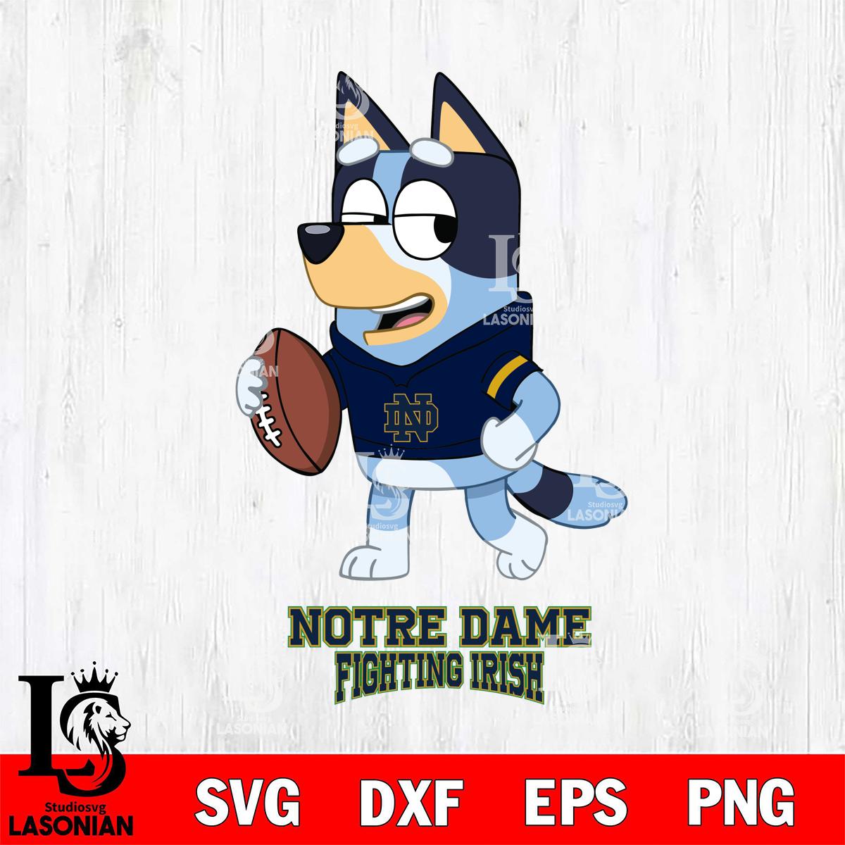 Notre Dame Fighting Irish Bluey Football Sport – lasoniansvg
