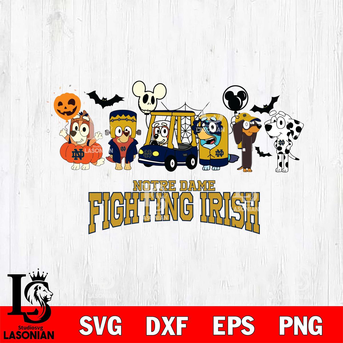 Notre Dame Fighting Irish Bluey Halloween – lasoniansvg