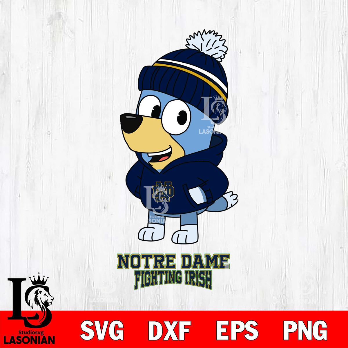 Notre Dame Fighting Irish Bluey Hoodie Sport – lasoniansvg