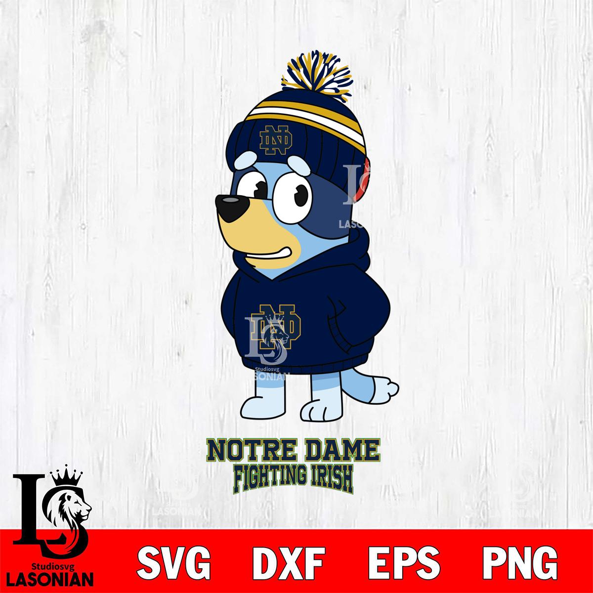 Notre Dame Fighting Irish Bluey Hoodie rugby – lasoniansvg