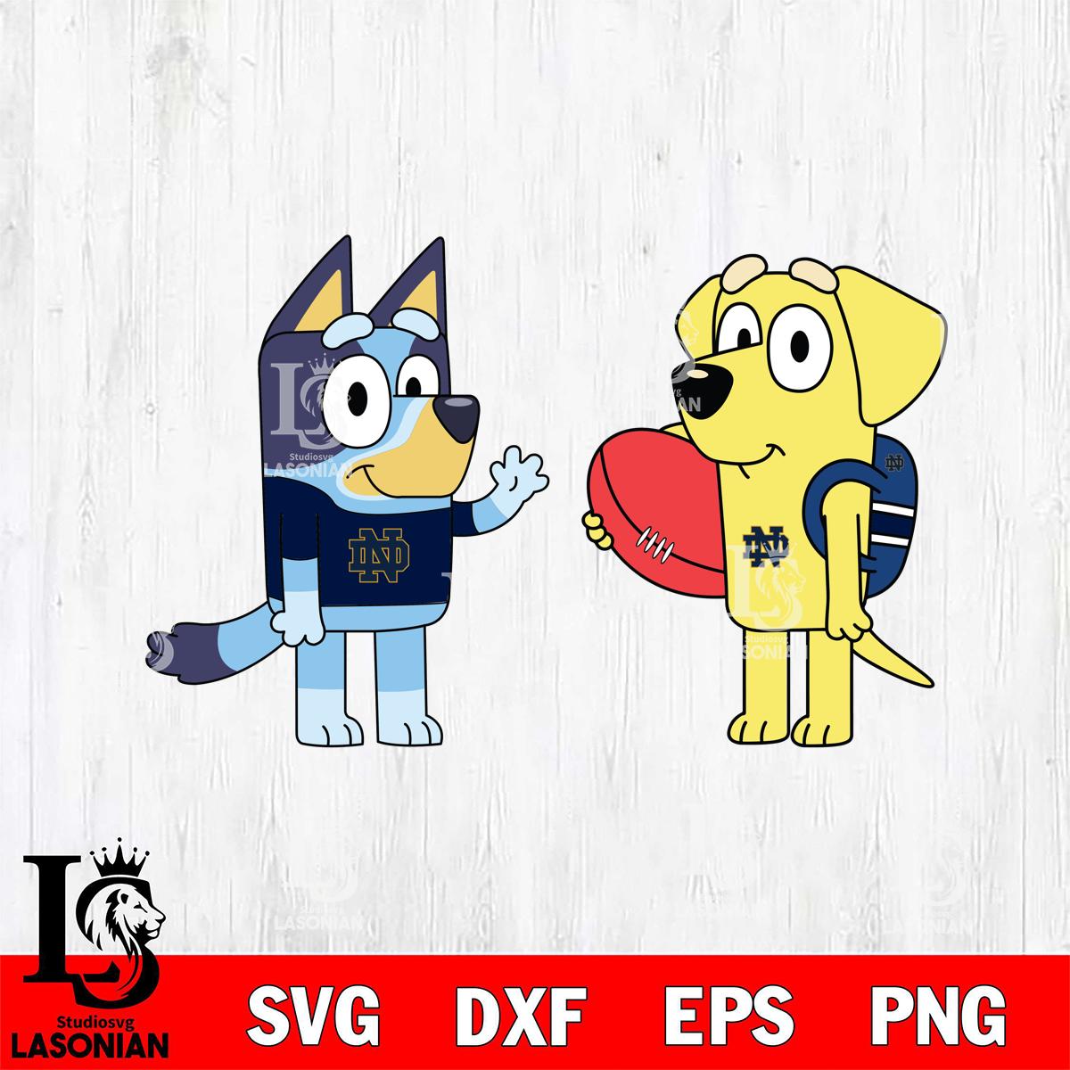 Notre Dame Fighting Irish Bluey & Lucky – lasoniansvg