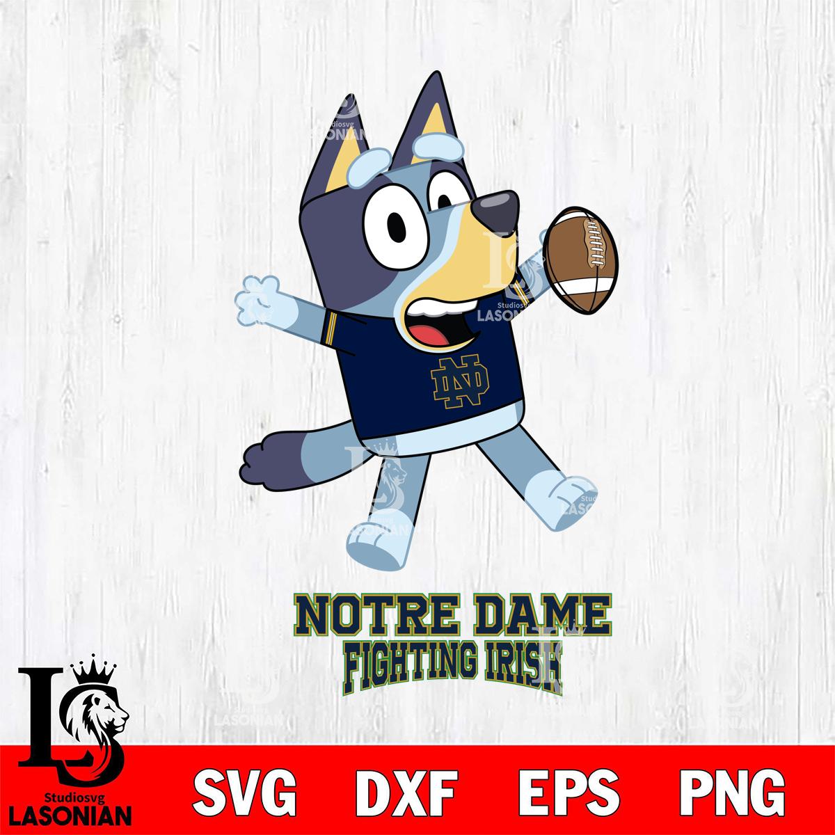 Notre Dame Fighting Irish Bluey Sport Football – lasoniansvg