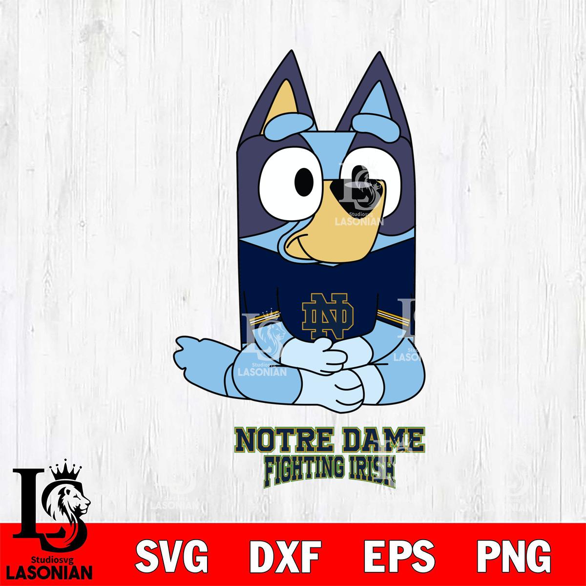 Notre Dame Fighting Irish Bluey Styles Football – lasoniansvg