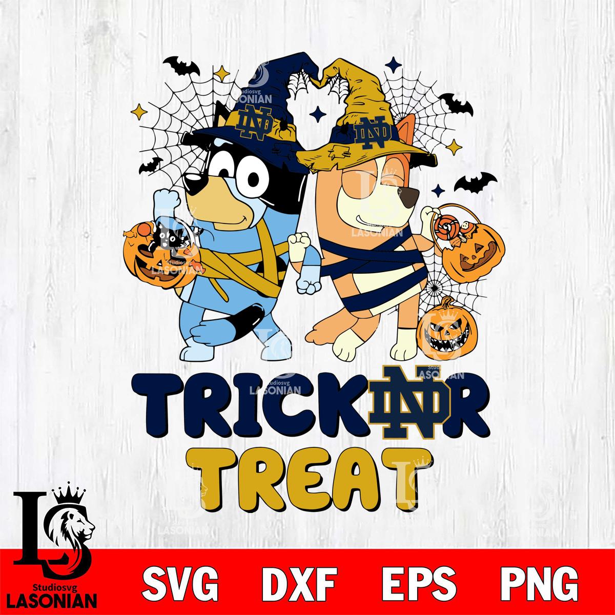 Notre Dame Fighting Irish Bluey Trick or Treat Halloween 2 – lasoniansvg