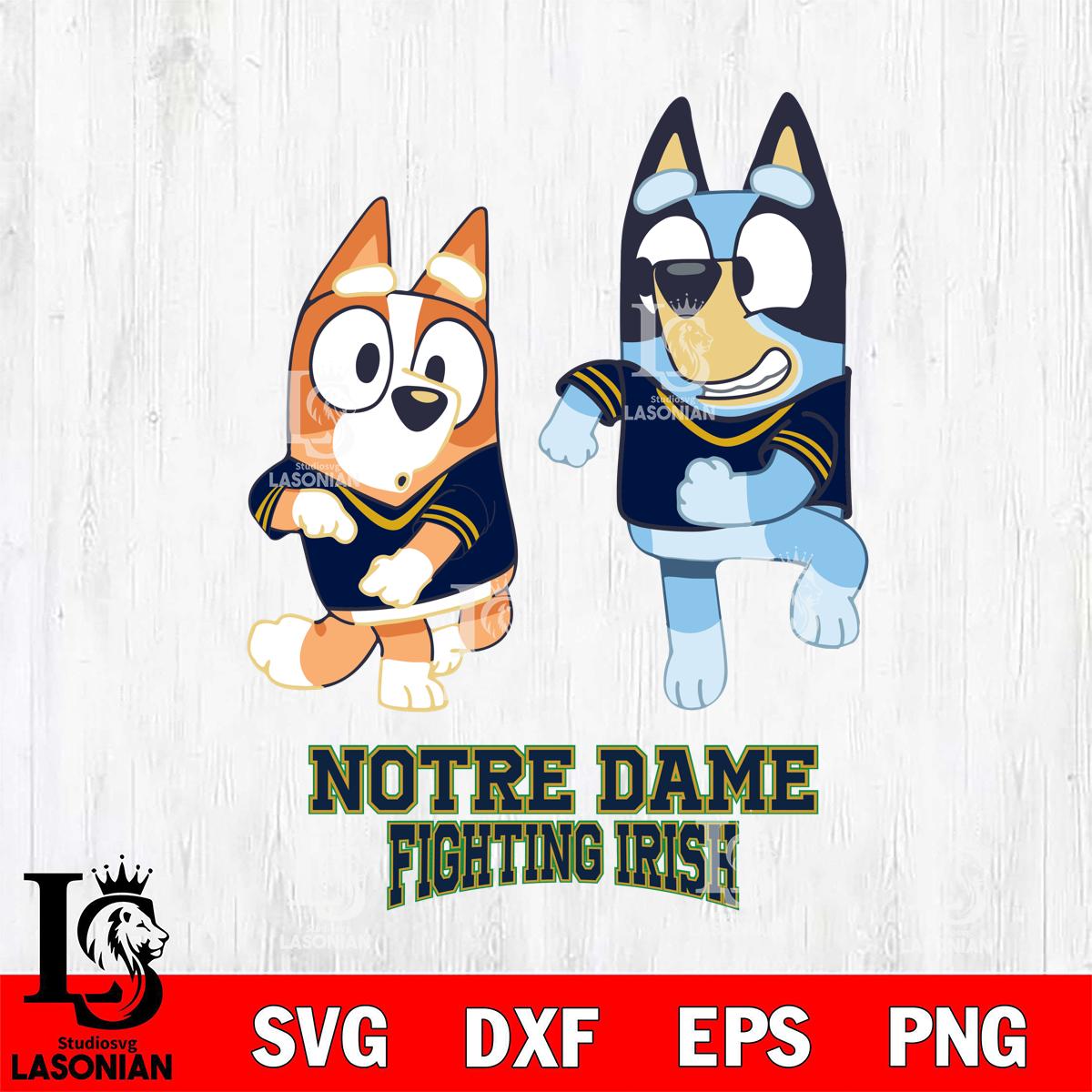 Notre Dame Fighting Irish Bluey with Chilli Dance – lasoniansvg